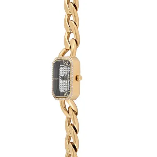 PEUGEOT Rectangular Crystal Studded Link Watch 30x23mm