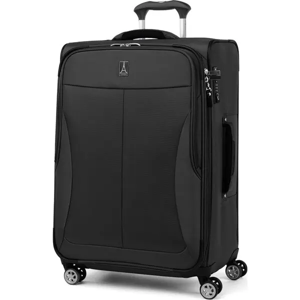 TRAVELPRO Walkabout 6 Softside Expandable 25" Medium Checked Spinner Luggage - Jet Black
