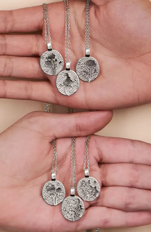 LITTLE SKY STONE Carnation Birth Flower Necklace