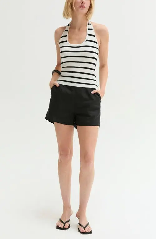 CRESCENT Halter Stripe Knit Top