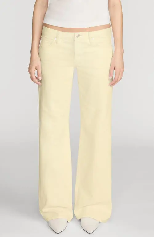 FRAME The Pixie Gray Low Rise Wide Leg Jeans - Limoncello