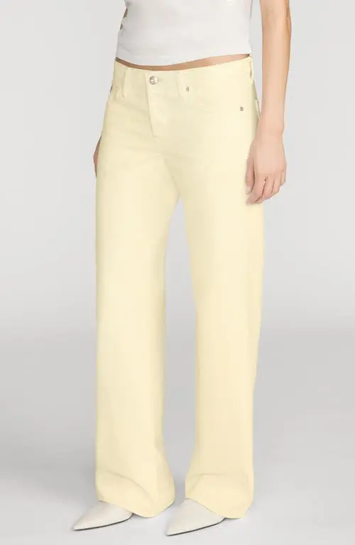 FRAME The Pixie Gray Low Rise Wide Leg Jeans - Limoncello