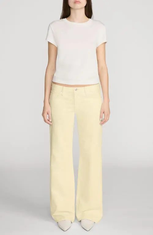 FRAME The Pixie Gray Low Rise Wide Leg Jeans - Limoncello