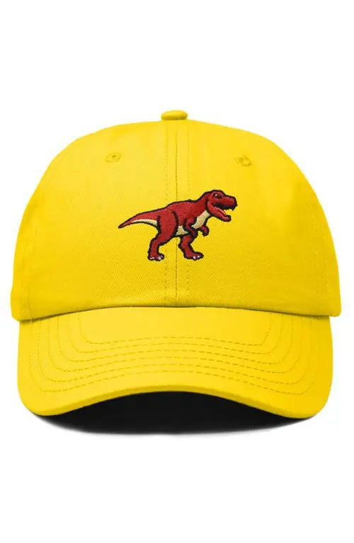 DALIX Embroidered T-rex Dad Cap - Gold