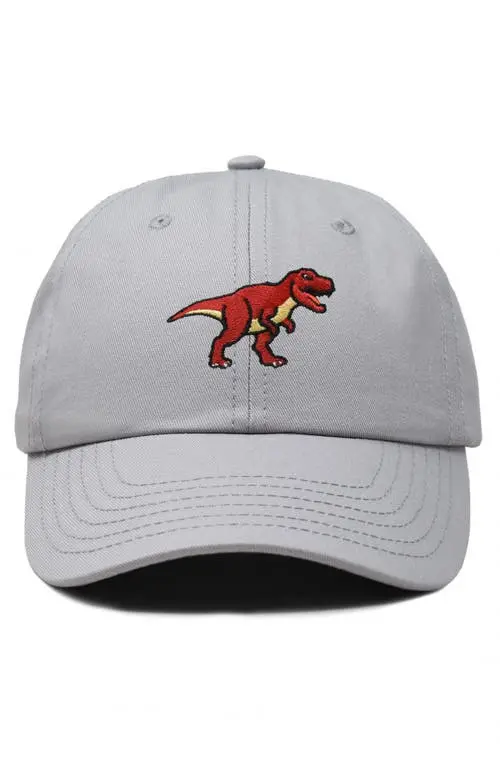 DALIX Embroidered T-rex Dad Cap - Gray