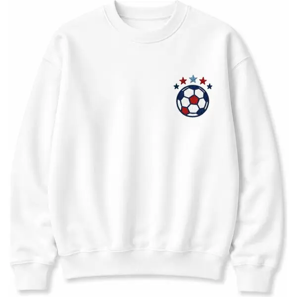 BITS & BOWS Usa Soccer Club Crewneck Sweatshirt - White