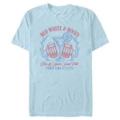 LOST GODS Red White And Boozy Party Graphic T-shirt