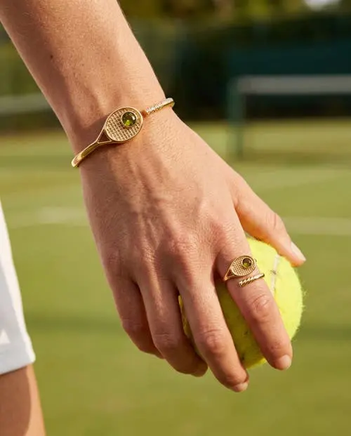 ALEX AND ANI Tennis Racket 'you Are Serving' Wrap Ring