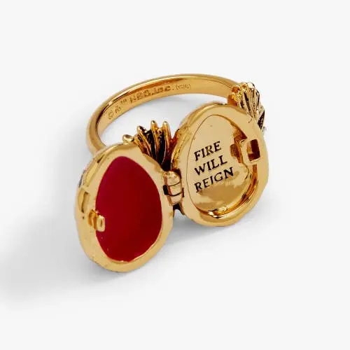 ALEX AND ANI House Of The Dragon 'fire Will Reign' Dragon Egg Locket Ring