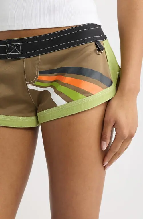 JADED LONDON Beaded Graphic Micro Board Shorts