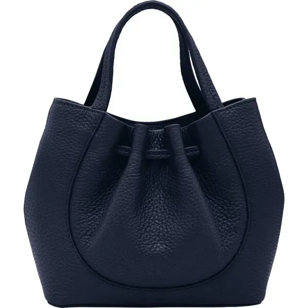 BEHNO Katrina Mini Leather Tote - Navy