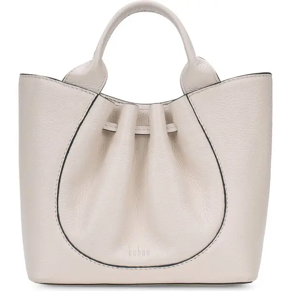 BEHNO Katrina Mini Leather Tote - Pumice