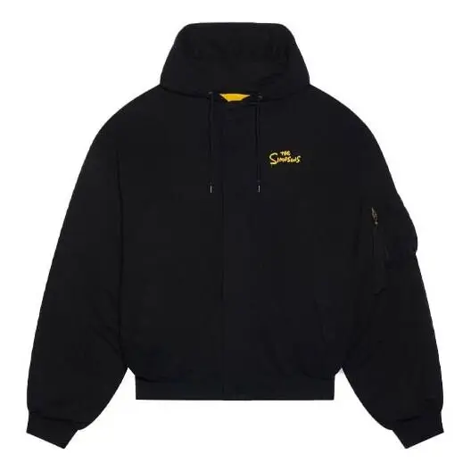 Balenciaga X The Simpsons Padded Bomber Hoodie - Black