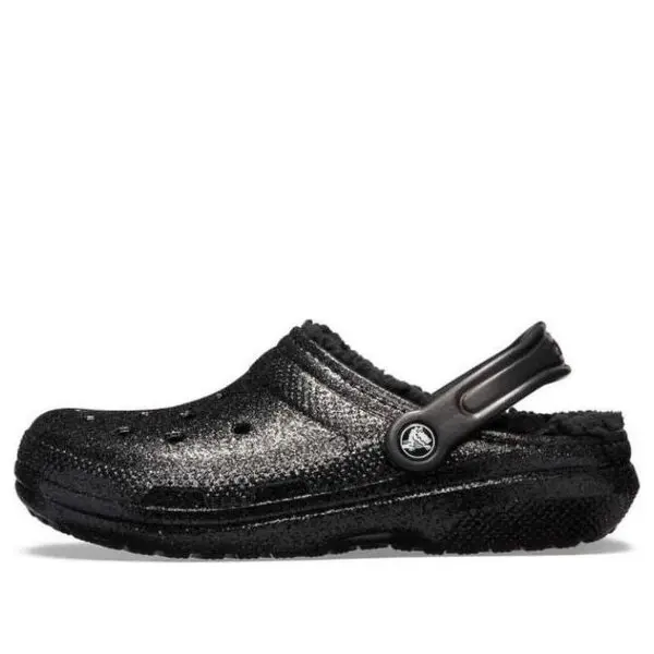 CROCS Classic Glitter Lined Clogs - Black