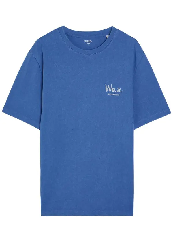 WAX LONDON Dean Printed Cotton T-shirt - Blue
