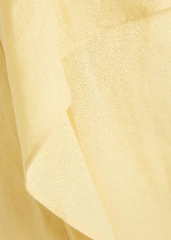 Staud Valencia Draped Linen Maxi Dress