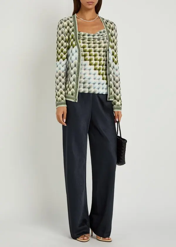 Missoni Chevron Metallic-knit Cardigan