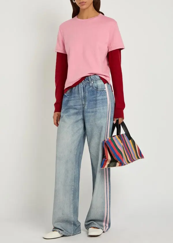 Rag & Bone Striped Denim-print Cotton Track Pants