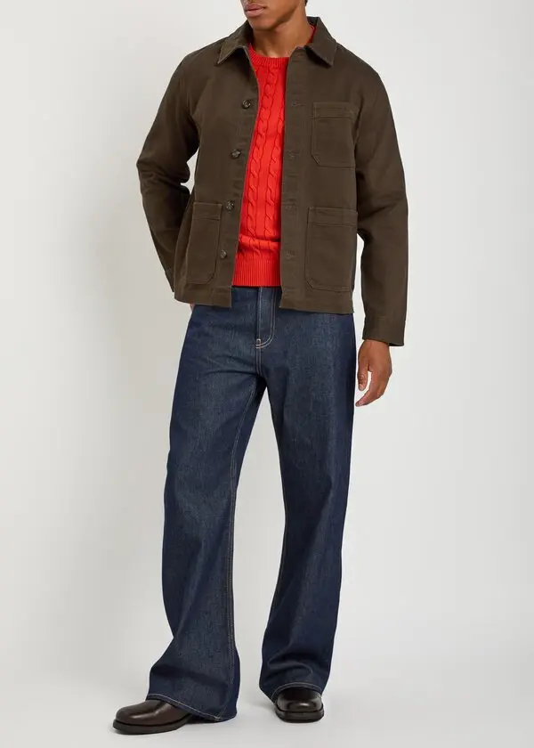 Gant Logo-embroidered Cotton-twill Overshirt