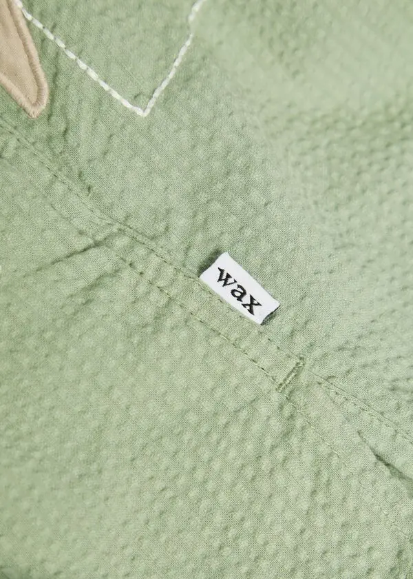 WAX LONDON Didcot Embroidered Seersucker Shirt