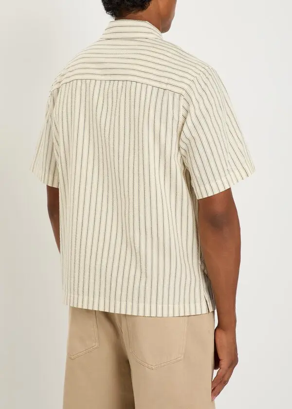 WAX LONDON Sears Striped Seersucker Shirt