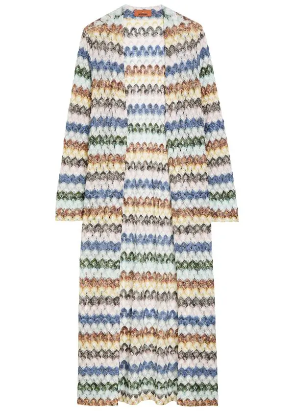 Missoni Chevron Metallic-knit Cardigan