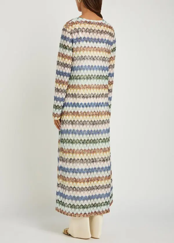 Missoni Chevron Metallic-knit Cardigan