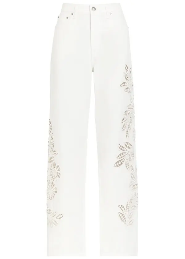 Rag & Bone Shea Embroidered Straight-leg Jeans