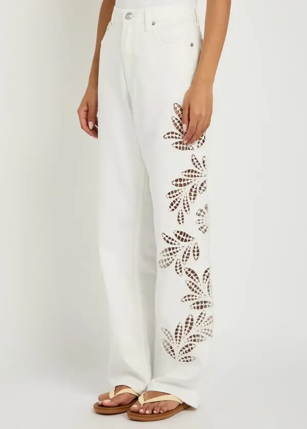 Rag & Bone Shea Embroidered Straight-leg Jeans
