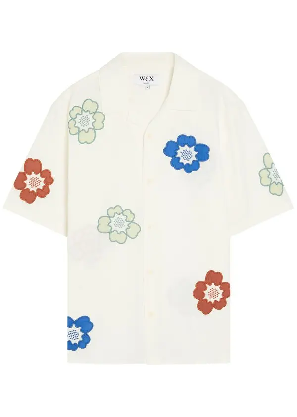 WAX LONDON Didcot Floral-embroidered Cotton-blend Shirt - Multicoloured 1