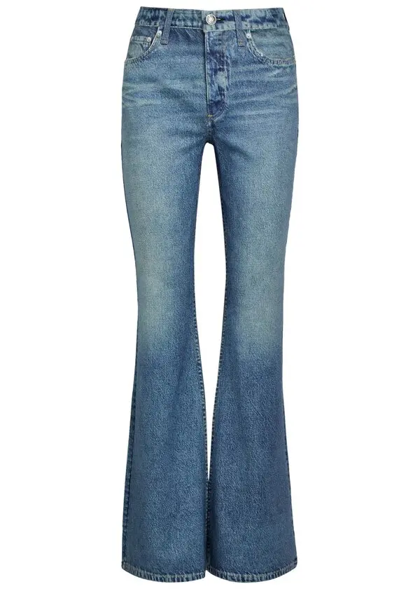 Rag & Bone Dahlia Denim-print Flared-leg Trousers