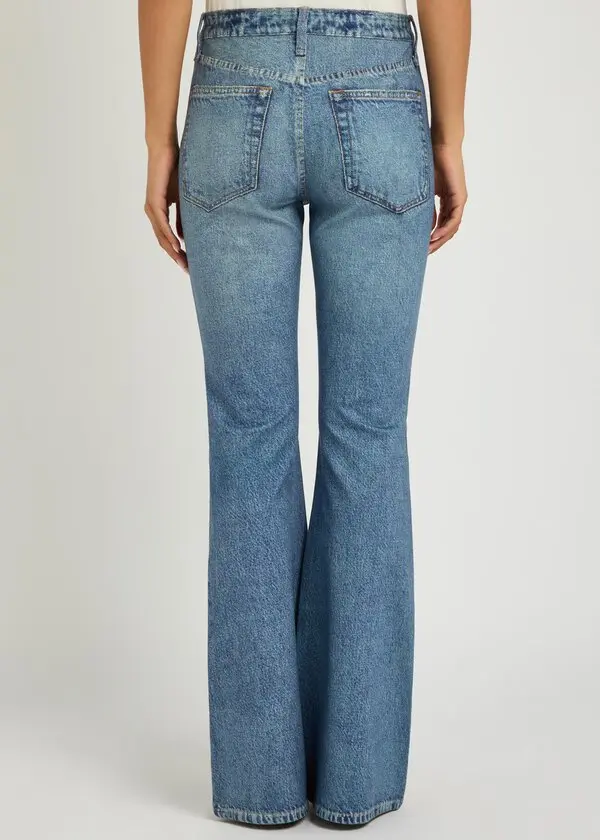 Rag & Bone Dahlia Denim-print Flared-leg Trousers