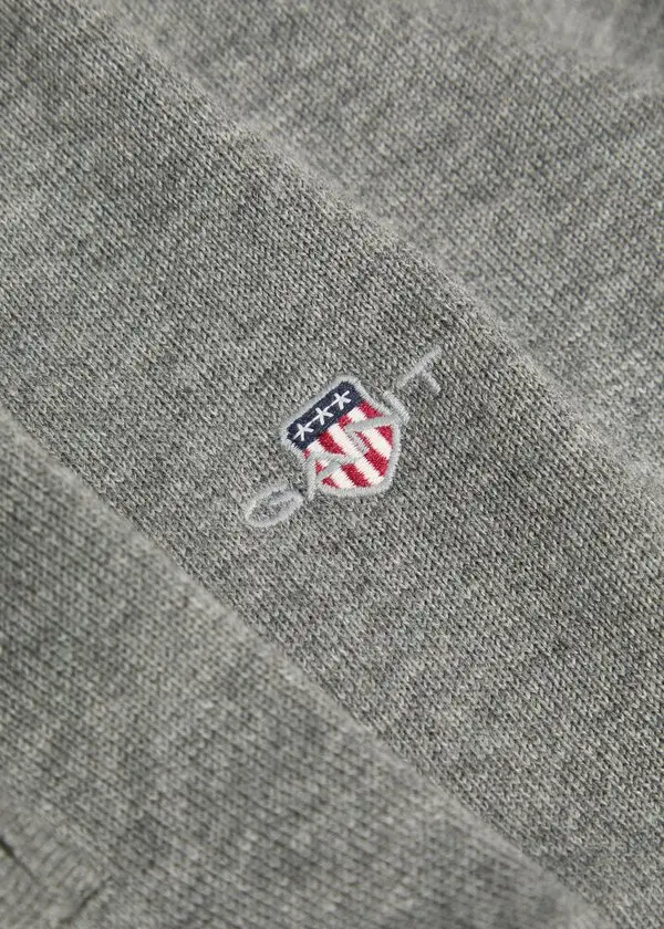 Gant Logo-embroidered Quarter-zip Cotton Jumper