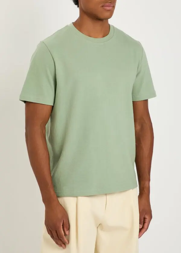 WAX LONDON Dean Textured-knit Cotton T-shirt
