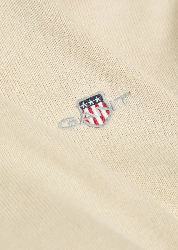Gant Logo-embroidered Quarter-zip Cotton Jumper