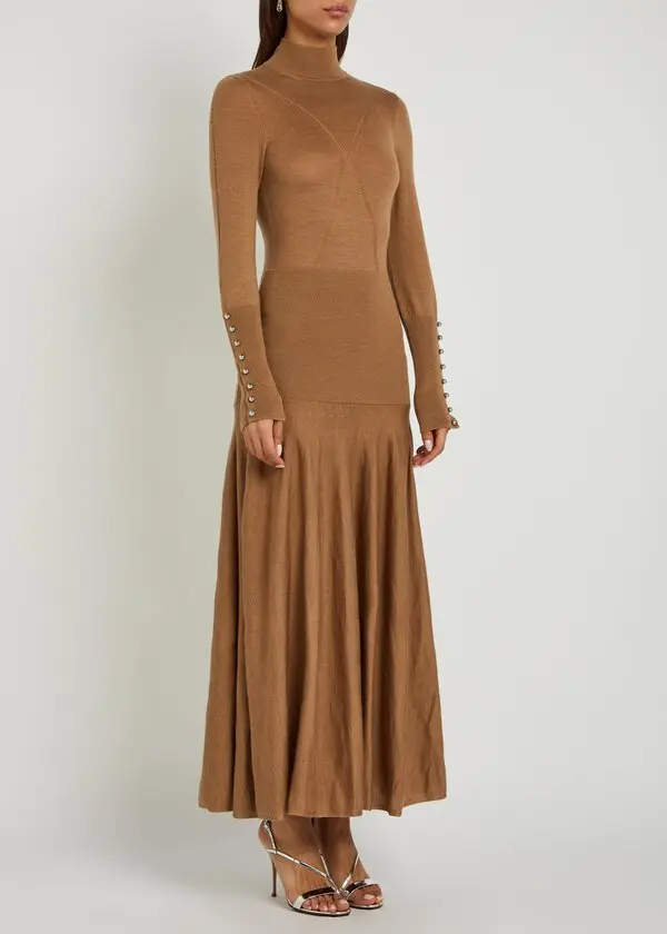 Rabanne Merino And Silk-blend Midi Dress