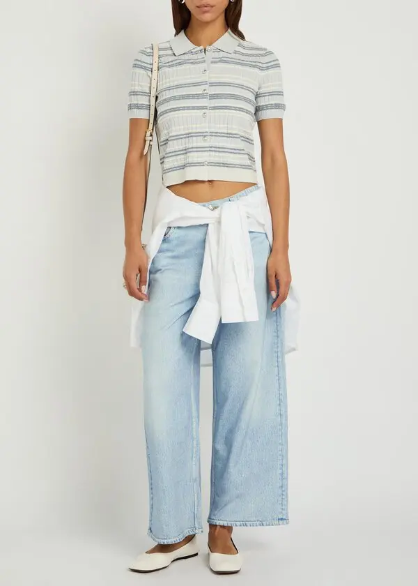 Rag & Bone Andi Denim-print Cotton Trousers