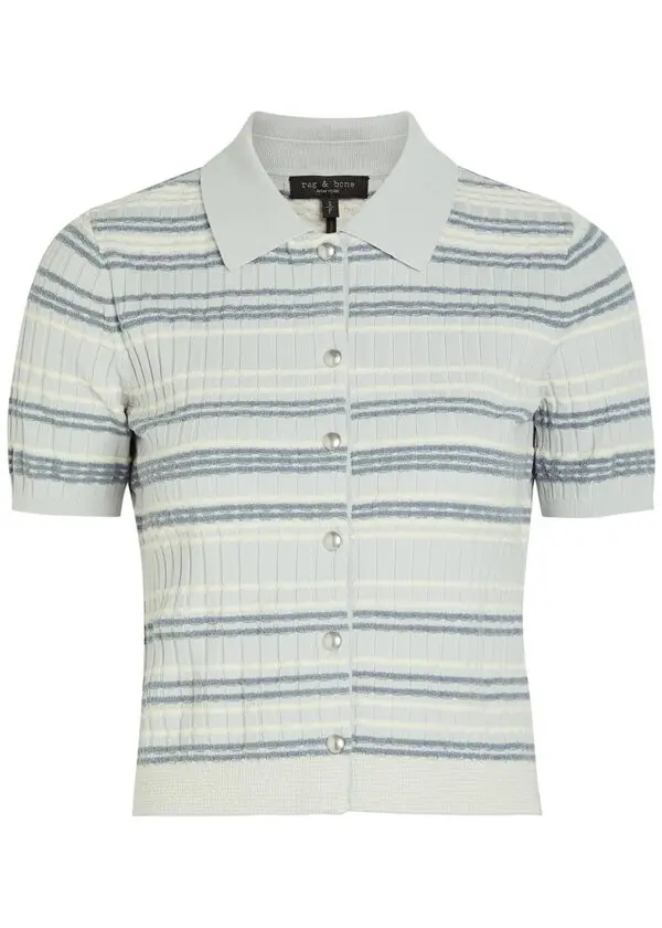 Rag & Bone Karina Striped Cotton-blend Cardigan