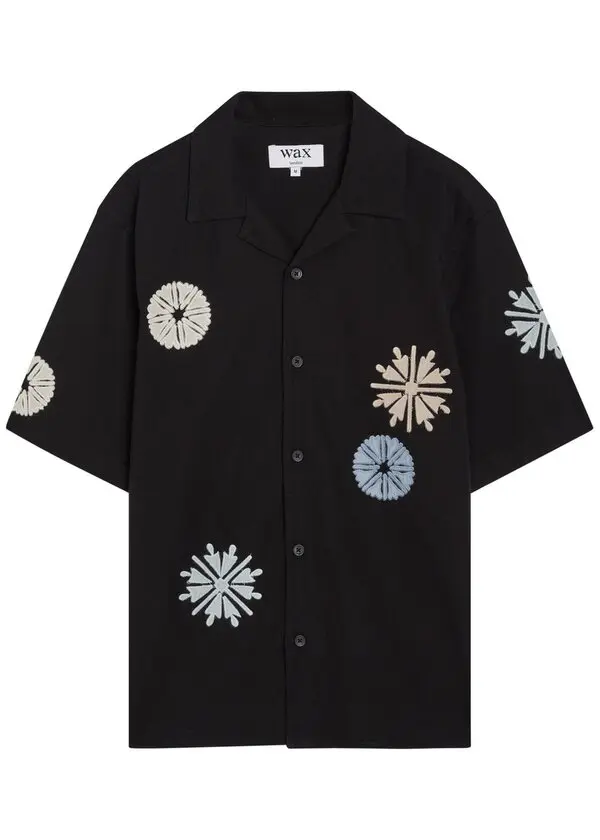 WAX LONDON Didcot Embroidered Cotton-blend Shirt