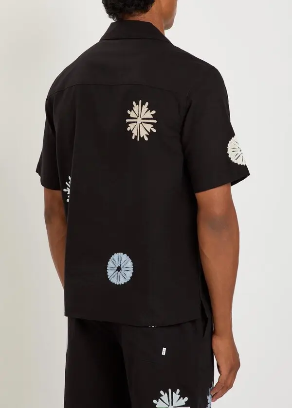 WAX LONDON Didcot Embroidered Cotton-blend Shirt