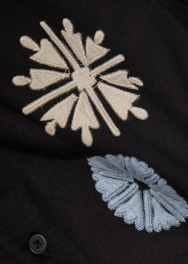 WAX LONDON Didcot Embroidered Cotton-blend Shirt