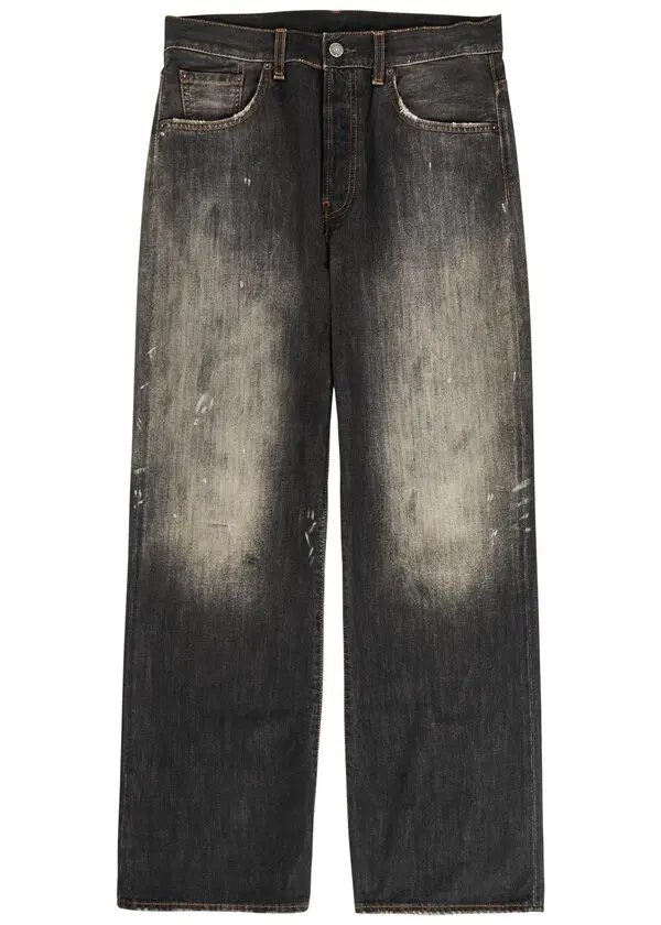 Acne Studios 2021m Paint-effect Straight-leg Jeans - Black