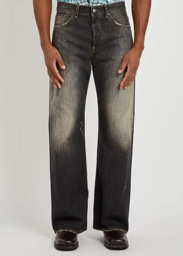 Acne Studios 2021m Paint-effect Straight-leg Jeans