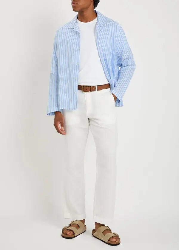 WAX LONDON Corey Striped Cotton Shirt