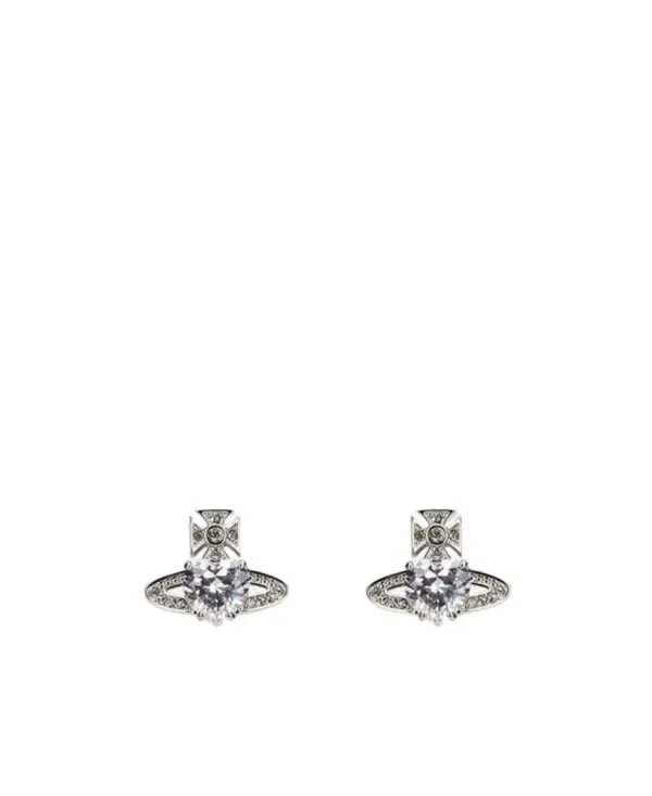 VIVIENNE WESTWOOD Logo Stud Earrings - Gray