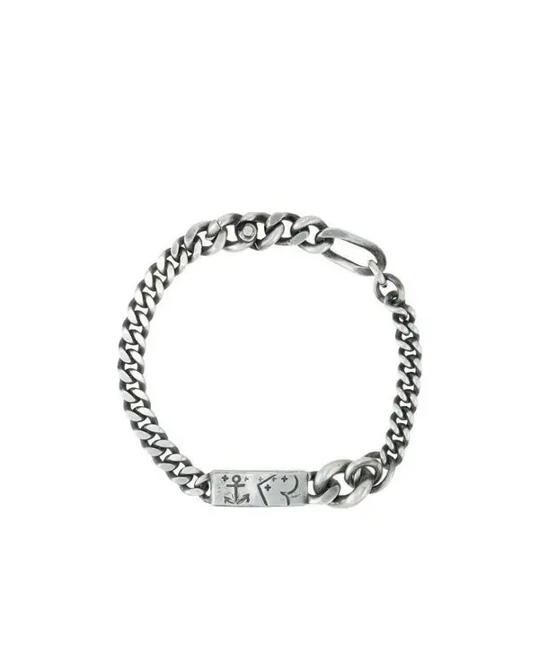 Werkstatt:München Engraved Tag Chain Bracelet - White