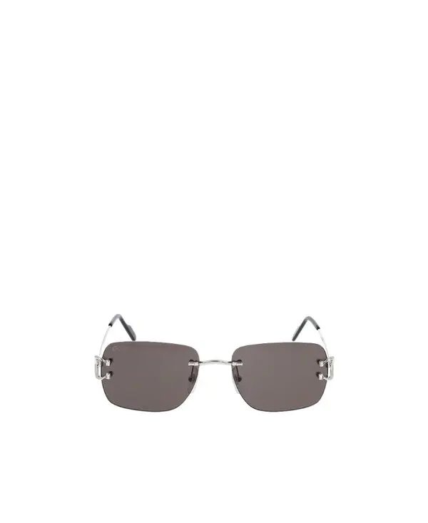 Cartier Rectangle Frame Rimless Sunglasses