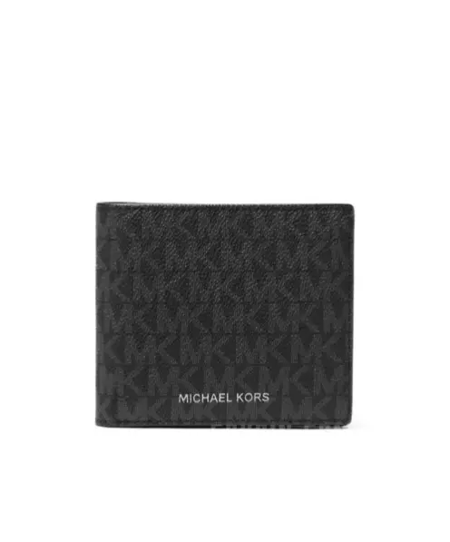Michael Kors Hudson Signature Logo Billfold Wallet - Black