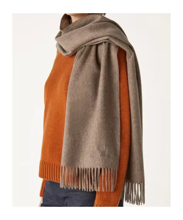 Loro Piana Logo Embroidered Fringed-edge Scarf