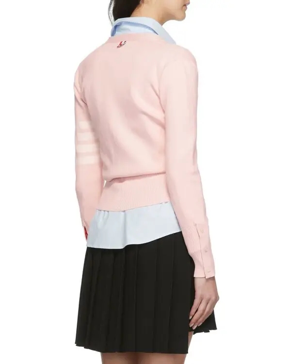 Thom Browne 4-bar Crepe V-neck Cardigan